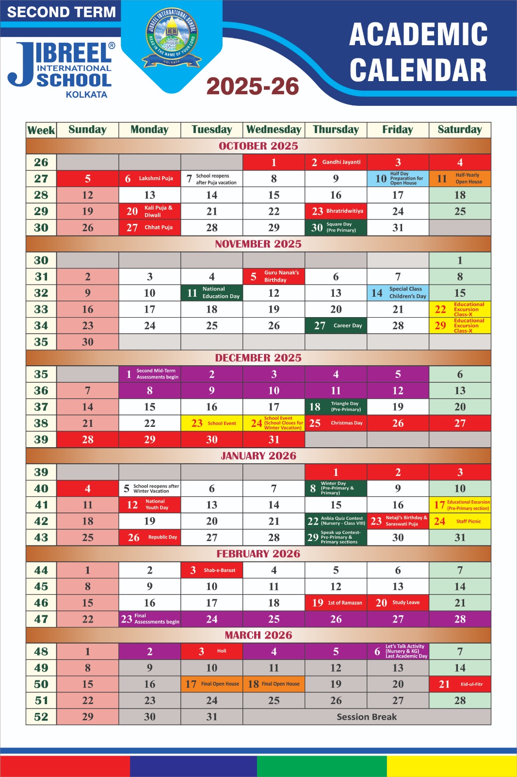 Academic Calendar – Jibreel International School
